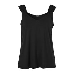 T-Shirt Via Appia Due "Top", Damen, Gr. 46, schwarz, Obermaterial: 90% Viskose CV. 10% Elasthan EL., relaxed fit, V-Ausschnitt, Shirts T-Shirt, Gro&szlig;e Gr&ouml;&szlig;en
