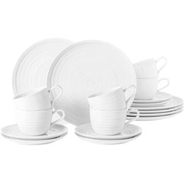 Kaffeeservice Seltmann Weiden "Geschirr-Set, Service Terra", wei&szlig;, 18 Stk., Porzellan, Geschirr-Sets, Kaffeeservice, Tassen, Teller, Untertassen, Made in Germany, 18 Teile, f&uuml;r 6 Personen