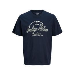 Jack & Jones PlusSize T-Shirt "JJEDENVER GRAPHIC TEE SS O-NECK SN PLS", Jungen, Gr. 5XL, navy blazer, Jersey, Obermaterial: 100% Baumwolle, JACK & JONES PLUSSIZE, bedruckt, unifarben, normal, Rundhals, Shirts T-Shirt, mit auff&auml;lligem Print
