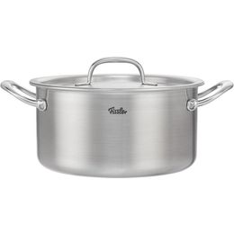 Kochtopf Fissler "M5 Pro-Ply Kochtopf 24 cm mit Metalldeckel", silberfarben, B:26,5cm H:17cm L:35,5cm &Oslash;:24cm, T&ouml;pfe, Kochtopf, 5-lagiges Pro-Ply&trade; Mehrschichtmaterial f&uuml;r pr&auml;zise W&auml;rmeverteilung