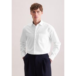 Businesshemd Seidensticker "Schwarze Rose", Herren, Gr. XL (43), normale &Auml;rmell&auml;ngen, wei&szlig;, 100% Baumwolle, unifarben, regular fit, 2-Knopf-Manschette, Hemden, Regular 1/1 Kentkragen Uni