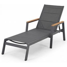 Gartenlounge-Sessel AMBIENTE HAUS "Premium Alumiium Gartenliege", grau, B:73cm H:50cm T:103cm, Sessel