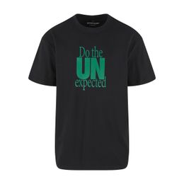 T-Shirt "Upscale by Mister Tee Herren Do The Unexpected Oversize Tee", Jungen, Gr. L, schwarz, 100% Baumwolle, UPSCALE BY MISTER TEE, bedruckt, oversize, Rundhals, Shirts T-Shirt