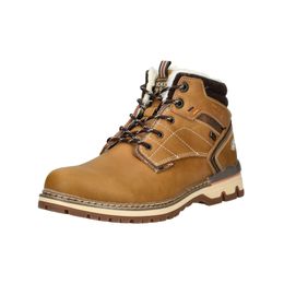 Schn&uuml;rstiefelette Dockers by Gerli "Dockers by Gerli Stiefelette Lederimitat", Damen, Gr. 45, golden tan, Lederimitat, Schuhe Schn&uuml;rstiefelette