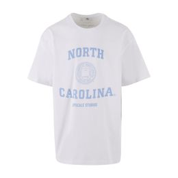 T-Shirt "Upscale by Mister Tee North Carolina Oversize Tee", Jungen, Gr. L, wei&szlig;, 100% Baumwolle, UPSCALE BY MISTER TEE, bedruckt, oversize, Rundhals, Shirts T-Shirt