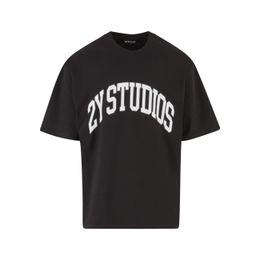 T-Shirt 2Y STUDIOS "2Y Studios Herren 2Y Logo Oversize Tee", Jungen, Gr. XS, schwarz, 100% Baumwolle, bedruckt, relaxed fit, Rundhals, Shirts T-Shirt
