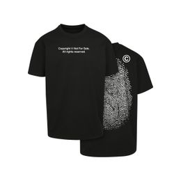 T-Shirt "Upscale by Mister Tee Herren Fingerprint Oversize Tee", Jungen, Gr. S, schwarz, 100% Baumwolle, UPSCALE BY MISTER TEE, bedruckt, oversize, Rundhals, Shirts T-Shirt