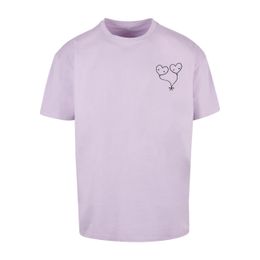 T-Shirt Merchcode "Merchcode Hugs & Love - Love Ballon Heavy Oversize Tee", Jungen, Gr. 5XL, lila, 100% Baumwolle, bedruckt, oversize, Rundhals, Shirts T-Shirt