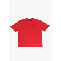 T-Shirt DROPSIZE "Dropsize HEAVY OVERSIZE T-SHIRT", Jungen, Gr. S, rot, 100% Baumwolle, bedruckt, oversize, Rundhals, Shirts T-Shirt