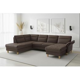 Sit & More Wohnlandschaft SIT & MORE "Pamela", mocca, B:292cm H:90cm T:212cm, 100% Polyester, Sofas, Wohnlandschaft