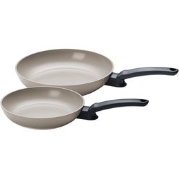 Pfannen-Set Fissler "Ceratal Evo Classic", warmgrau, Pfannen, 2-teiliges Keramikpfannen-Set