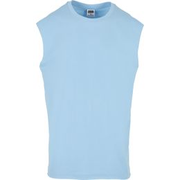 T-Shirt Urban Classics "Urban Classics Herren Open Edge Sleeveless Tee", Jungen, Gr. M, blau (balticblau), 100% Baumwolle, unifarben, loose fit, Rundhals, Shirts T-Shirt