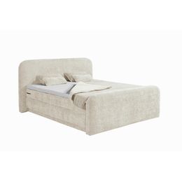 Boxspringbett ED EXCITING DESIGN "Arusa", beige (ivory), B:204cm L:230cm, 100% Polyester, Komplettbetten, Boxspringbett