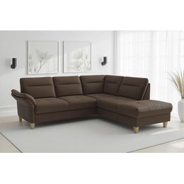 Sit & More Ecksofa SIT & MORE "Pamela", beige (nuss), B:218cm H:90cm T:212cm, 100% Polyester, Sofas, Ecksofa, Liegefl&auml;che aus Originalstoff