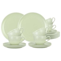 Geschirr-Set Seltmann Weiden "Kaffeeservice Amina 18er Set", gr&uuml;n (seladon), 18, Porzellan, Geschirr-Sets, Geschirr-Set, Sp&uuml;lmaschinenfest, Mikrowellensicher, Ofenfest