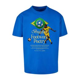 T-Shirt "Upscale by Mister Tee Footwork Poetry Oversize Tee", Jungen, Gr. S, cobaltblau, 100% Baumwolle, UPSCALE BY MISTER TEE, bedruckt, oversize, Rundhals, Shirts T-Shirt