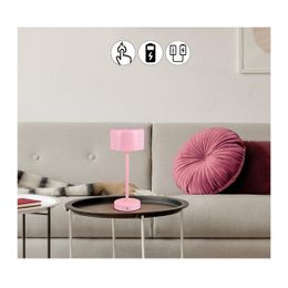 REALITY LEUCHTEN LED Tischleuchte "JEFF, Tischlampe Kinderzimmer mit USB-C Ladekabel, Touch-Sensor", rosa (rosa matt), 1, &Oslash; 12,6cm H: 30cm, 1 Stk., Leuchten, dimmbar, H&ouml;he 30cm, Kinder Lampe warmwei&szlig; Leselampe, Akkuleuchte, Akku, LED Tischleuchte