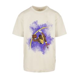 T-Shirt MisterTee "MisterTee Unisex Basketball Clouds 2.0 Oversize Tee", Jungen, Gr. M, sand, 100% Baumwolle, bedruckt, oversize, Rundhals, Shirts T-Shirt
