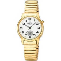 Funkuhr MASTER TIME, gold (goldfarben), Armbanduhren, Damen, Funkuhr, Quarzuhr, Armbanduhr, Damenuhr, Edelstahlarmband, analog, digital