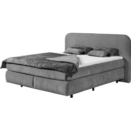 Boxspringbett ED EXCITING DESIGN "Elbrus", graphite, B:204cm L:216cm, 100% Polyester, Komplettbetten, Boxspringbett