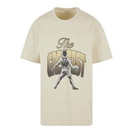 T-Shirt "Upscale by Mister Tee Herren Greatest Heavy Oversize Tee", Jungen, Gr. L, sand, 100% Baumwolle, UPSCALE BY MISTER TEE, bedruckt, oversize, Rundhals, Shirts T-Shirt