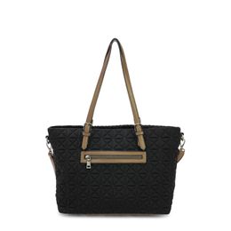Henkeltasche Harpa "CHAMP", Damen, Gr. B/H/T: 12cm x 27cm x 34cm, schwarz, Lederimitat, Rautenmuster, kariert, mehrfarbig, Taschen, mit Diamant-Steppung
