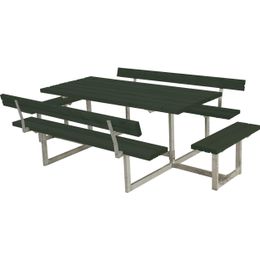 Garten-Essgruppe Plus "&raquo;Basic&laquo; Kombim&ouml;bel + Anbau und 2 R&uuml;ckenlehnen", gr&uuml;n (gr&uuml;n ral 6009), B:184cm H:75cm T:260cm, Sitzm&ouml;bel-Sets, 260x184x75/45 cm