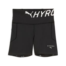 Trainingsshorts Puma "W X HYROX PWRMODE 4 SHORT TIGHT", Damen, Gr. M, N-Gr, Puma schwarz, Interlock, Obermaterial: 71% Polyester, 29% Elasthan, regular fit kniefrei, Hosen, Regular Fit, f&uuml;r sportliche Aktivit&auml;ten, sportlicher Stil