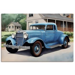 Wandbild Artland "Blauer Oldtimer der 1930er Jahre", farbe bild(er): blau, B:120cm H:80cm, Bilder, als Alubild, Leinwandbild, Poster, Wandaufkleber in verschied. Gr&ouml;&szlig;en