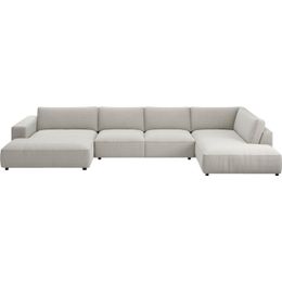 Wohnlandschaft Musterring "MR LUCIA, das ultimative Raumwunder von Musterring", light, grau, B:434cm H:81cm T:224cm, 88% Polyester, 12% Polyacryl, Sofas, Wohnlandschaft, Gigantische Fl&auml;che, erstklassige Kammerkissen & Luxus-Komfort