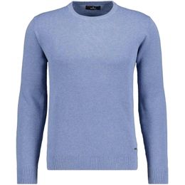 Rundhalspullover Ragman, Herren, Gr. 58, blau (mittelblau, 726), Strick, 100% Baumwolle, Rundhals, Pullover Rundhalspullover