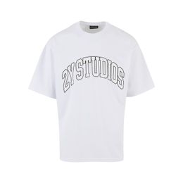 T-Shirt 2Y STUDIOS "2Y Studios Herren 2Y Logo Oversize Tee", Jungen, Gr. S, wei&szlig;, 100% Baumwolle, bedruckt, relaxed fit, Rundhals, Shirts T-Shirt