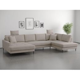 Wohnlandschaft TRENDS BY HG "Summer", b884 memphis 5 truffle, B:360cm H:86cm T:195,5cm, 90% Polyester;10% Nylon, Sofas, Wohnlandschaft