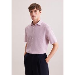 Businesshemd Seidensticker "Schwarze Rose", Herren, Gr. XXL (45), normale &Auml;rmell&auml;ngen, berry, 100% Baumwolle, bedruckt, regular fit, Hemden, Regular 1/2 Kentkragen Druck