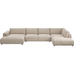 Wohnlandschaft Musterring "MR LUCIA, das ultimative Raumwunder von Musterring", sand, B:434cm H:81cm T:224cm, 100% Polyester, Sofas, Wohnlandschaft, Gigantische Fl&auml;che, erstklassige Kammerkissen & Luxus-Komfort