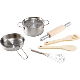 Kinder-K&uuml;chenset HAPE "Kochset f&uuml;r K&uuml;chenchefs", silber (natur, altsilberfarben), Spielzeug-Haushaltsger&auml;te, Kinder