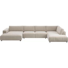 Wohnlandschaft Musterring "MR LUCIA, das ultimative Raumwunder von Musterring", taupe, B:434cm H:81cm T:224cm, 100% Polyester, Sofas, Wohnlandschaft, Gigantische Fl&auml;che, erstklassige Kammerkissen & Luxus-Komfort
