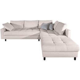 Ecksofa Collection AB, beige, B:274cm H:44cm T:184cm, 100%Polyester, Sofas, Ecksofa, Ecksofa mit Bonnellfederkern, bequemen Kissen & flexibler Ottomane