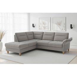 Sit & More Ecksofa SIT & MORE "Pamela", grau, B:218cm H:90cm T:212cm, 100% Polyester, Sofas, Ecksofa, Liegefl&auml;che aus Originalstoff