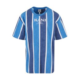 T-Shirt Karl Kani "Karl Kani Herren KM242-005-1 Karl Kani Retro Washed Stripe Tee", Jungen, Gr. M, aqua, navy, wei&szlig;, 100% Baumwolle, mehrfarbig, relaxed fit, Rundhals, Shirts T-Shirt