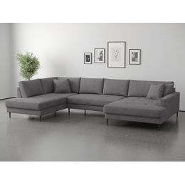 Wohnlandschaft TRENDS BY HG "Summer", b880 memphis 18 ash, B:360cm H:86cm T:195,5cm, 90% Polyester;10% Nylon, Sofas, Wohnlandschaft