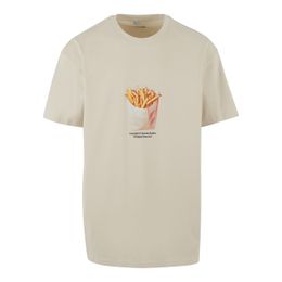 T-Shirt "Upscale by Mister Tee Small Fries Heavy Oversize Tee", Jungen, Gr. XS, sand, 100% Baumwolle, UPSCALE BY MISTER TEE, bedruckt, oversize, Rundhals, Shirts T-Shirt