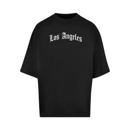 T-Shirt MisterTee "MisterTee Los Angeles Wording New Huge Tee", Jungen, Gr. L, schwarz, 100% Baumwolle, bedruckt, oversize, Rundhals, Shirts T-Shirt