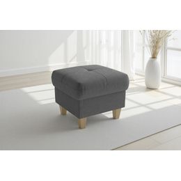 Sit & More Polsterhocker SIT & MORE, dunkelgrau, B:58cm H:48cm T:58cm, 95% Polyester 5% Polyamid, Hocker, Polsterhocker