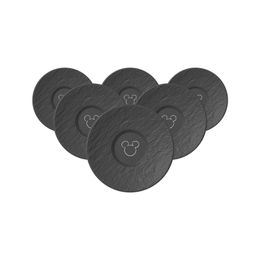 Villeroy & Boch Untertasse VILLEROY & BOCH "Espresso-Untertassen Manufacture-Rock Mickey Mouse &oslash; 12,1 cm 6er Set schwarz", schwarz, B:12,1cm H:2cm L:12,1cm T:12,1cm &Oslash;:12,1cm, Speiseteller, Sp&uuml;lmaschinenfest, Mikrowellensicher