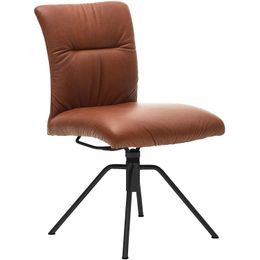 Polsterstuhl Musterring "Helmond 6600", schwarz, savannah, B:55cm H:88cm T:61,5cm, Leder, St&uuml;hle, Polsterstuhl, Gestell schwarz, drehbar, besonders leger gepolster, ohne Armlehne