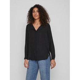 Blusenshirt Vila "VILUCY L/S SHIRT - NOOS", Damen, Gr. S, schwarz, Web, Obermaterial: 100% Polyester, unifarben, regular fit h&uuml;ftbedeckend, V-Ausschnitt, Shirts Blusenshirt