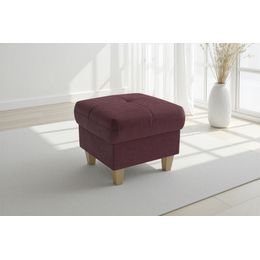 Sit & More Polsterhocker SIT & MORE, bordeaux, B:58cm H:48cm T:58cm, 100% Polyester, Hocker, Polsterhocker