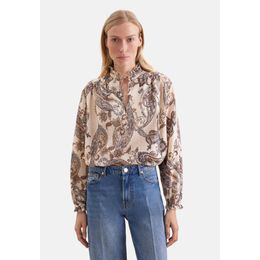 R&uuml;schenbluse Seidensticker, Damen, Gr. XS (34), hellblau, 85% Viskose, 15% Polyamid, gemustert, regular fit, Rundhals, Blusen, 1/1 Rundhals Druck