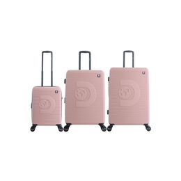 Koffer DISCOVERY "Eclipse", Gr. B/H/T: 51,5cm x 77cm x 32cm, rosa (pink), Koffer, mit Trolleysystem mit Druckknopf